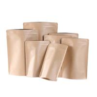 China Moistureproof Lightproof Kraft Stand Up Pouches Aluminum Foil Lining Paper Coffee Pouch for sale