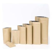 China Moistureproof Lightproof Kraft Stand Up Pouches Aluminum Foil Lining Paper Coffee Pouch for sale