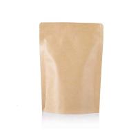 China Uncoated Kraft Resealable Pouches Recyclable Stand Up Zip Lock Bags Biodegradable For Grains for sale