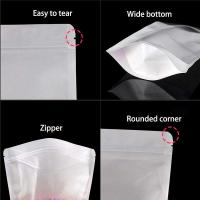 China White Stand Up Plastic Pouches Eco Friendly Stand Up Resealable Pouches With Transparent Window for sale