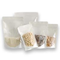 China White Stand Up Plastic Pouches Eco Friendly Stand Up Resealable Pouches With Transparent Window for sale