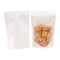 China White Stand Up Plastic Pouches Eco Friendly Stand Up Resealable Pouches With Transparent Window for sale