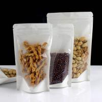 China White Stand Up Plastic Pouches Eco Friendly Stand Up Resealable Pouches With Transparent Window for sale