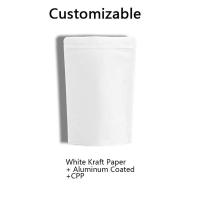 China Lightproof Stand UP Pouch Food Grade Resealable Zipper Pouches White for sale