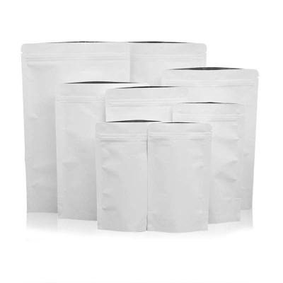 China Lightproof Stand UP Pouch Food Grade Resealable Zipper Pouches White for sale