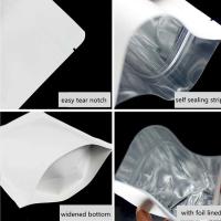 China Lightproof Stand UP Pouch Food Grade Resealable Zipper Pouches White for sale