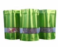 China Assorted Color Resealable Food Bag Matte Stand Up Plastic Bag Odor Resistant With Clear Window for sale