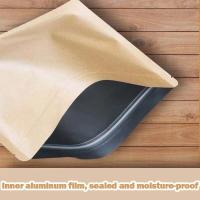 China Eco Friendly Satchel Paper Bag Resealable Zipper Kraft Paper Bag Lightproof For Food Storage for sale