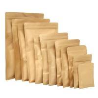 China Eco Friendly Satchel Paper Bag Resealable Zipper Kraft Paper Bag Lightproof For Food Storage for sale