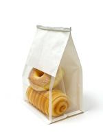 China Resealable White Kraft Paper Tin Tie Bags Greaseproof Kraft Bread Bags With Window for sale