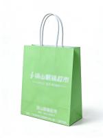 China Reusable Twisted Handle Paper Bag Green Custom Logo Shopping Bags Eco Friendly for sale