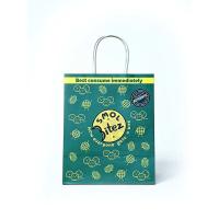 China Custom Printed Paper Takeaway Bags Green Paper Bags With Handles for sale
