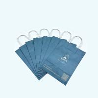China Eco Friendly Custom Paper Handle Bags Blue Kraft Bag With Handles for sale