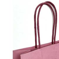 China Pink Twisted Handle Paper Bag Customized Branded Paper Bags Recyclable for sale