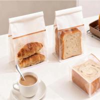 China Eco Friendly Plastic Bread Bag Breathable Custom Printed Tin Tie Bags White With Clear Window for sale