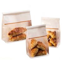 China Eco Friendly Plastic Bread Bag Breathable Custom Printed Tin Tie Bags White With Clear Window for sale