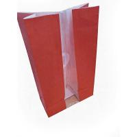 China Recyclable Window Paper Bags Red Kraft Paper Bag With Clear Window for sale