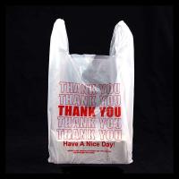 China Matte / Glossy Custom Printed T Shirt Bags Disposable Grocery Carry Bag For Retail for sale
