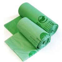China Leak Resistant Biodegradable Plastic Garbage Bags Eco Friendly Green Waste Bin Bags for sale