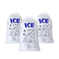 China Durable Ice Plastic Bags Portable Drawstring Ice Bags Leak Proof for sale