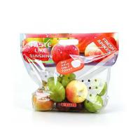 China Anti Fog Vented Produce Bags High Clarity Fresh Fruit Bags Die Cut Handle for sale