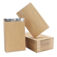 China Recyclable Aluminum Foil Lined Bags Brown Custom Gusset Bags For Fast Food Takeaway for sale