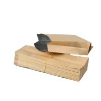 China Recyclable Aluminum Foil Lined Bags Brown Custom Gusset Bags For Fast Food Takeaway for sale
