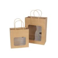 China Compostable Kraft Paper Gift Bag Eco Friendly Paper Tote Bags Sturdy for sale