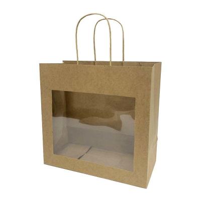 China Compostable Kraft Paper Gift Bag Eco Friendly Paper Tote Bags Sturdy for sale