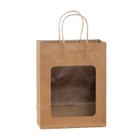 China Compostable Kraft Paper Gift Bag Eco Friendly Paper Tote Bags Sturdy for sale