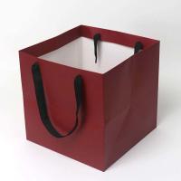 China Solid Color Kraft Tote Bags Thickened Square Bottom Gift Bags Large Capacity for sale