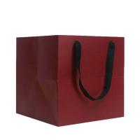 China Solid Color Kraft Tote Bags Thickened Square Bottom Gift Bags Large Capacity for sale