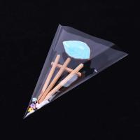 China Transparent Plastic Bread Bag Triangle Cellophane Treat Bags Resealable With Gold Twist Ties for sale