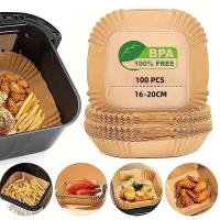 China High Temperature Air Fryer Safe Paper Greaseproof Square Baking Liners Customized for sale