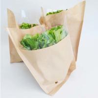 China Compostable Flat Bottom Paper Bag Eco Friendly Paper Vegetable Bags With Breathable Holes for sale