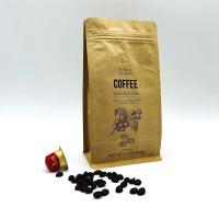 China Custom Printed Branded Matte Flat Bottom Coffee Beans Zipper Packaging Bags for sale