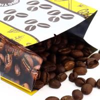 China Custom Printed Branded Matte Flat Bottom Coffee Beans Zipper Packaging Bags for sale
