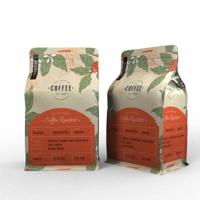 China Custom Printed Coffee Bean Packaging Bag Self-Standing Zipper Coffee Bag With Valve Seal Premium Barrier Pouch for sale
