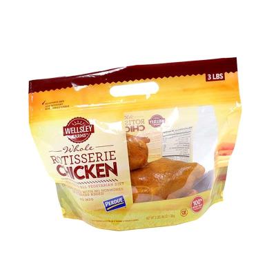 China Plastic Printed Roast Chickens Baked Packaging Stand Up Pouch With Zipper Lock Waterproof Hot Food Safe for sale