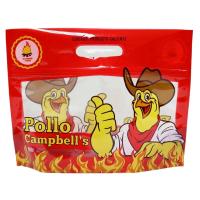 China Plastic Printed Roast Chickens Baked Packaging Stand Up Pouch With Zipper Lock Waterproof Hot Food Safe for sale