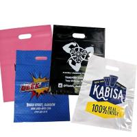 China Die Cut Printed Plastic Shopping Bags Thick Waterproof Disposable Packaging For Supermarket Retail for sale
