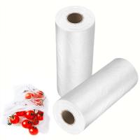 China Food Grade PE Perforated Produce Bag Roll Transparent Easy Tear Plastic Sack For Supermarket Fruit Meat Self Weighing for sale