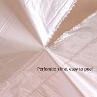 China Food Grade PE Perforated Produce Bag Roll Transparent Easy Tear Plastic Sack For Supermarket Fruit Meat Self Weighing for sale