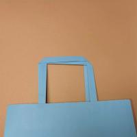China Recyclable Flat Handle Kraft Paper Bags Custom Size Gift Sacks For Supermarket Souvenir Merchandise Packing for sale