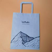 China Recyclable Flat Handle Kraft Paper Bags Custom Size Gift Sacks For Supermarket Souvenir Merchandise Packing for sale