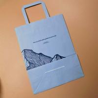 China Recyclable Flat Handle Kraft Paper Bags Custom Size Gift Sacks For Supermarket Souvenir Merchandise Packing for sale