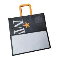 China Custom Recyclable Flat Handle Kraft Paper Bags – Eco-Friendly Shopping Bags For Retail Souvenir Promotional Packaging for sale