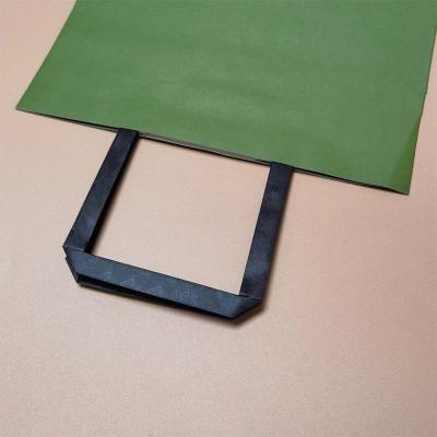 China Custom Solid Color Kraft Paper Shopping Bags Flat Paper Handle Retail Gift Paper Bags For Boutique Apparel for sale