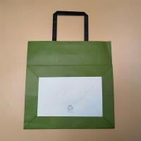 China Custom Solid Color Kraft Paper Shopping Bags Flat Paper Handle Retail Gift Paper Bags For Boutique Apparel for sale