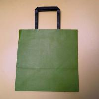 China Custom Solid Color Kraft Paper Shopping Bags Flat Paper Handle Retail Gift Paper Bags For Boutique Apparel for sale